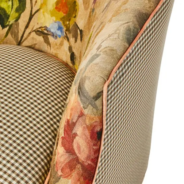 MACKENZIE-CHILDS Field Study Floral & Gingham Accent Chair