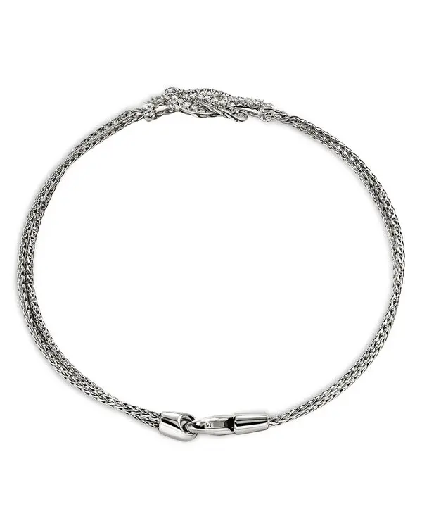 John Hardy 14k Love Knot Diamond Bracelet - Sterling Silver