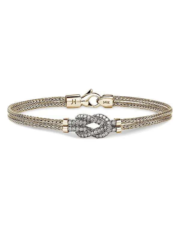 John Hardy 14k Love Knot Diamond Bracelet - Yellow Gold