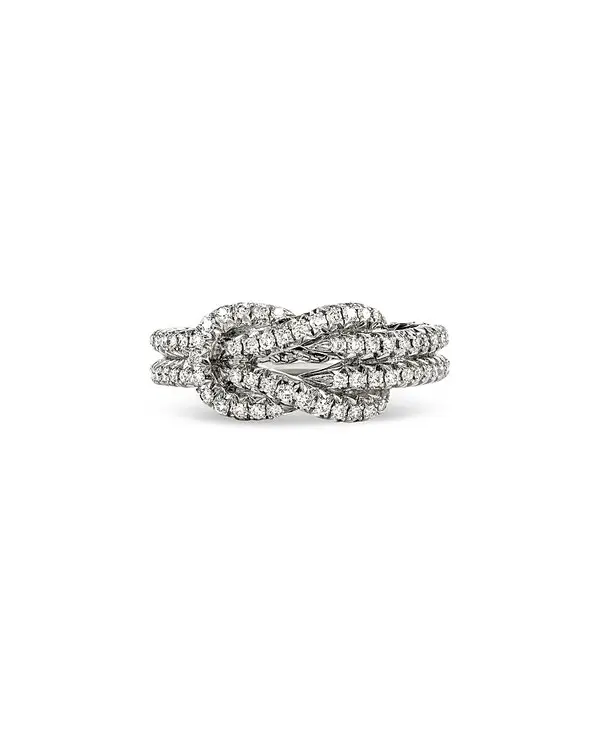 John Hardy Sterling Love Knot Diamond Ring - Silver