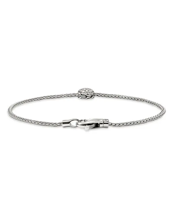 John Hardy Sterling Diamond Pave Disc Chain Bracelet - Silver