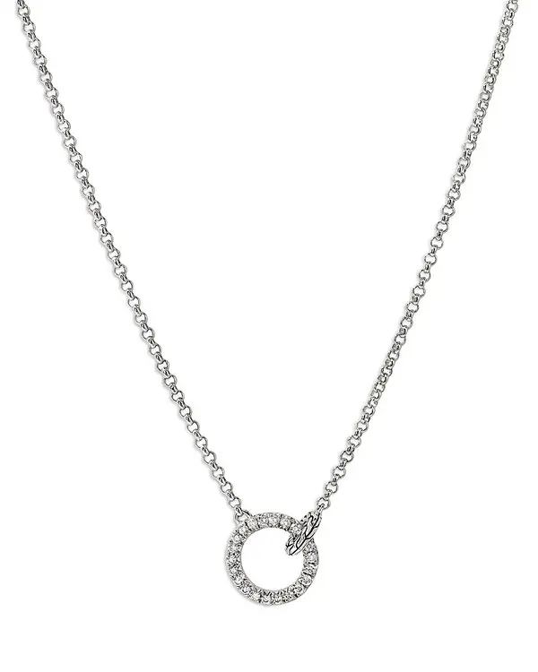 John Hardy Sterling Diamond Circle Pendant Necklace - Silver