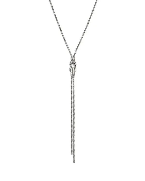 John Hardy Sterling Diamond Lariat Necklace - Silver