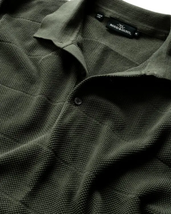 Rodd & Gunn Masons Regular Fit Flat Knit Polo Shirt - Forest