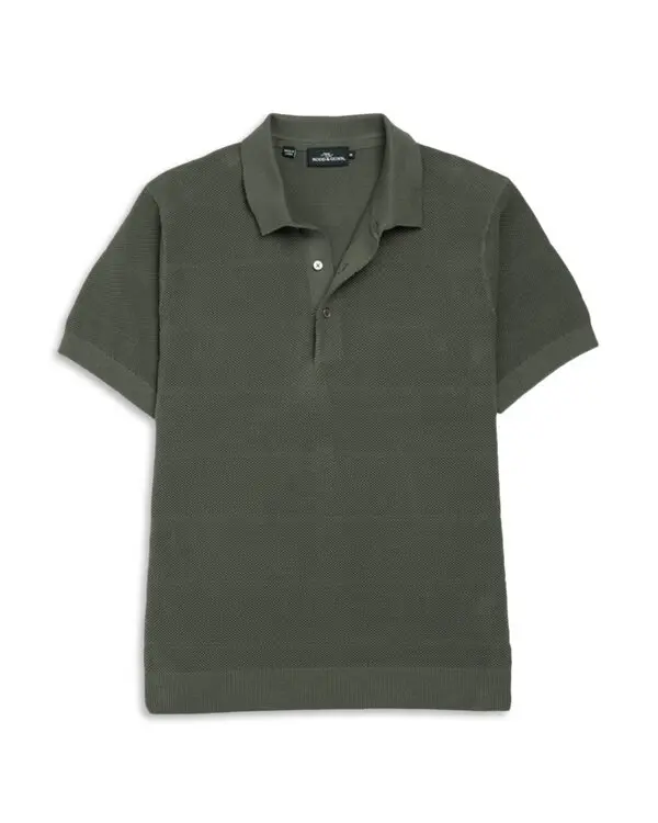 Rodd & Gunn Masons Regular Fit Flat Knit Polo Shirt - Forest