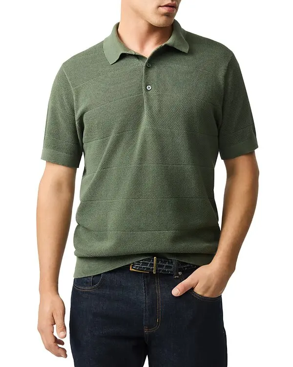 Rodd & Gunn Masons Regular Fit Flat Knit Polo Shirt - Forest