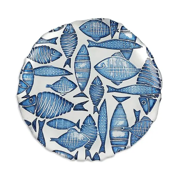 VIETRI Isola Glass Salad Plate - Blue