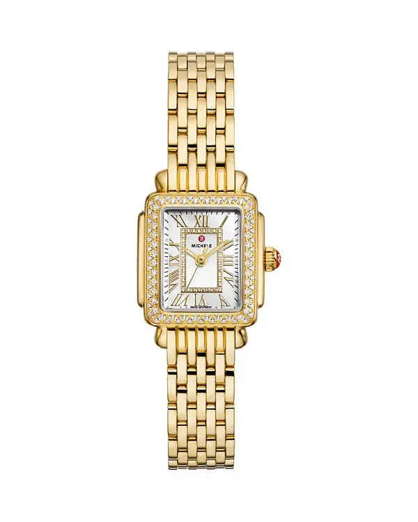 Michele Deco Madison Mini Watch - Mother Of Pearl/gold