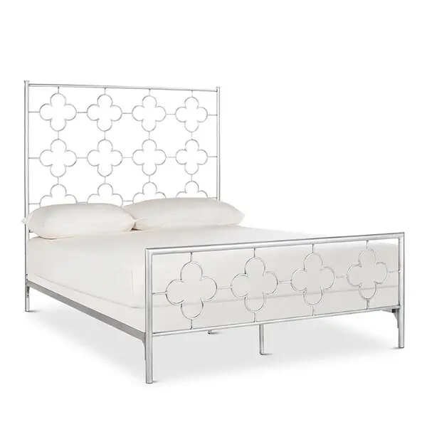 SAFAVIEH Morris Lattice 54 Metal Bed Full - Antique Silver
