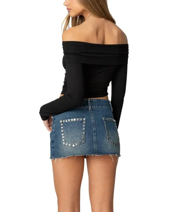 EDIKTED Lace Up Top