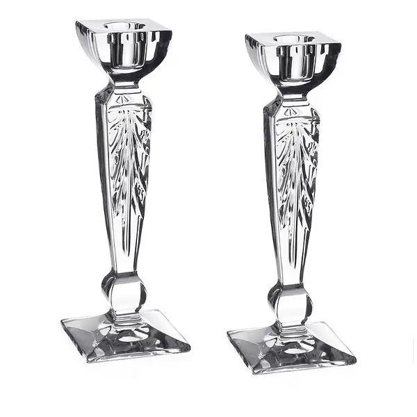 WILLIAM YEOWARD CRYSTAL Iris Candlestick Pair