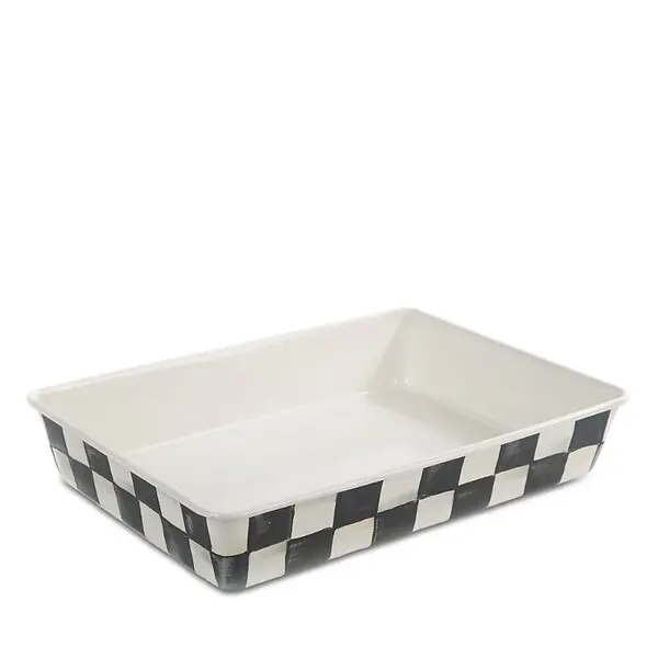 MACKENZIE-CHILDS Courtly Check Enamel Baking Pan, 9 X 13 - Black/white