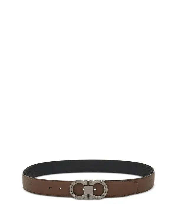 FERRAGAMO Double Gancini Reversible Belt