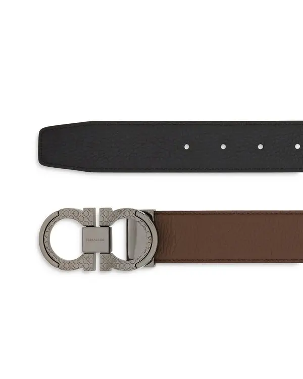 FERRAGAMO Double Gancini Reversible Belt