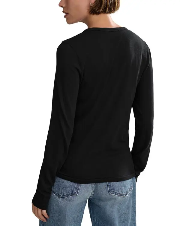 Jenni Kayne Long Sleeve Slim Tee - Black