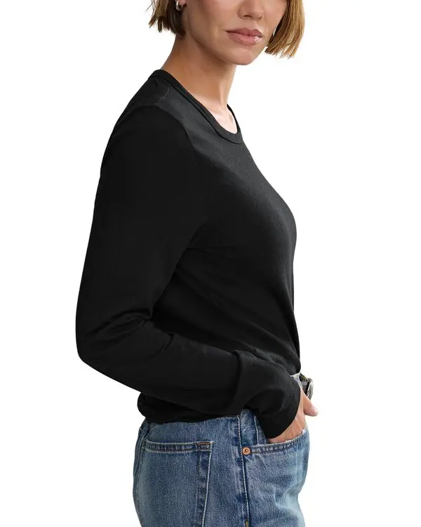 Jenni Kayne Long Sleeve Slim Tee - Black