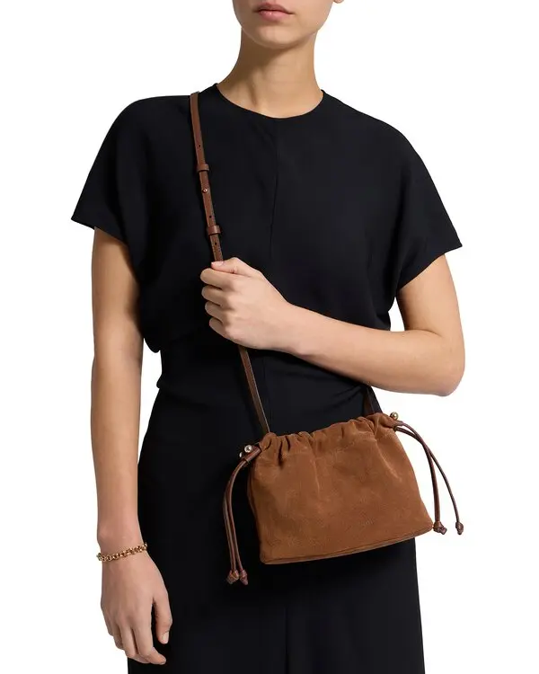 Strathberry Charlotte Drawstring Suede Crossbody Bag
