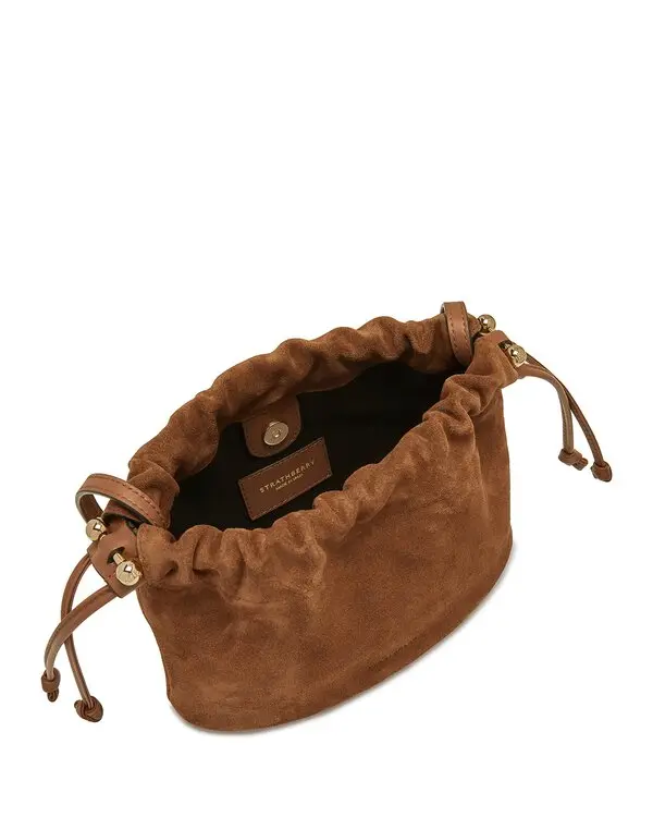 Strathberry Charlotte Drawstring Suede Crossbody Bag