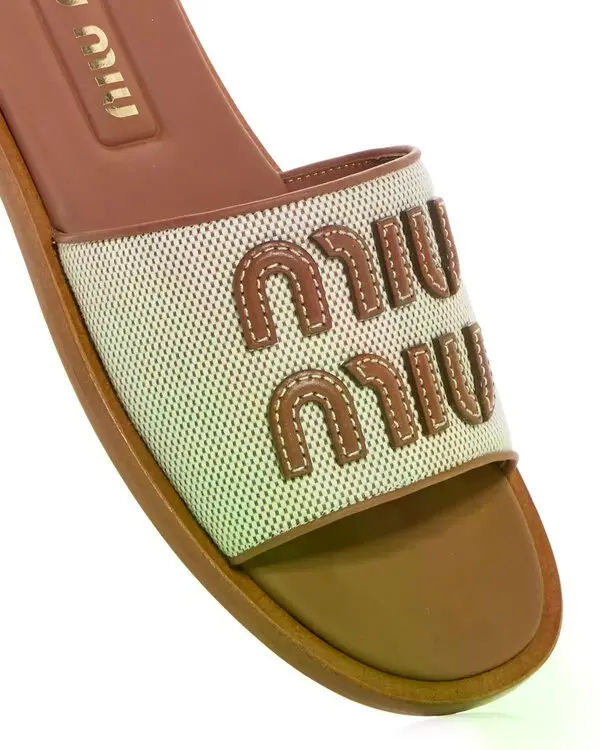Miu Miu Logo Slide Sandals