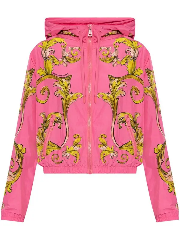 Versace Barocco-Print Jacket In Pink 52% Off Editorialist