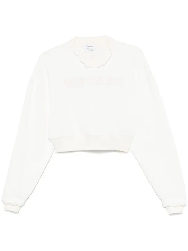 Alexander McQueen Cropped Sweatshirt - White