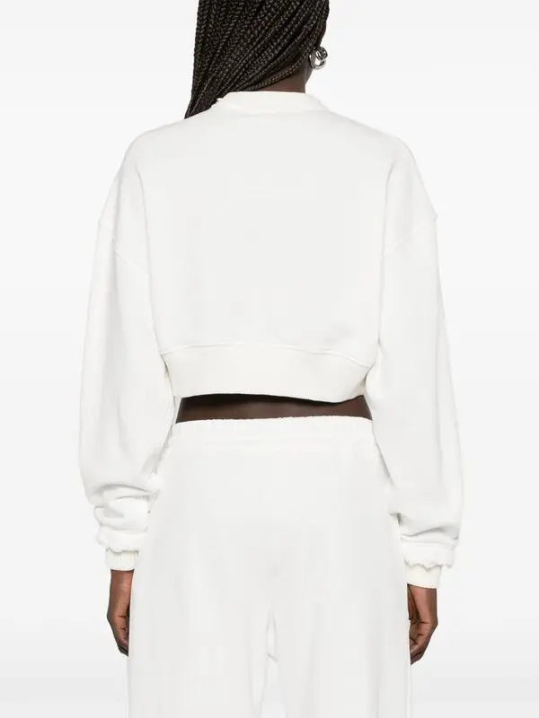 Alexander McQueen Cropped Sweatshirt - White