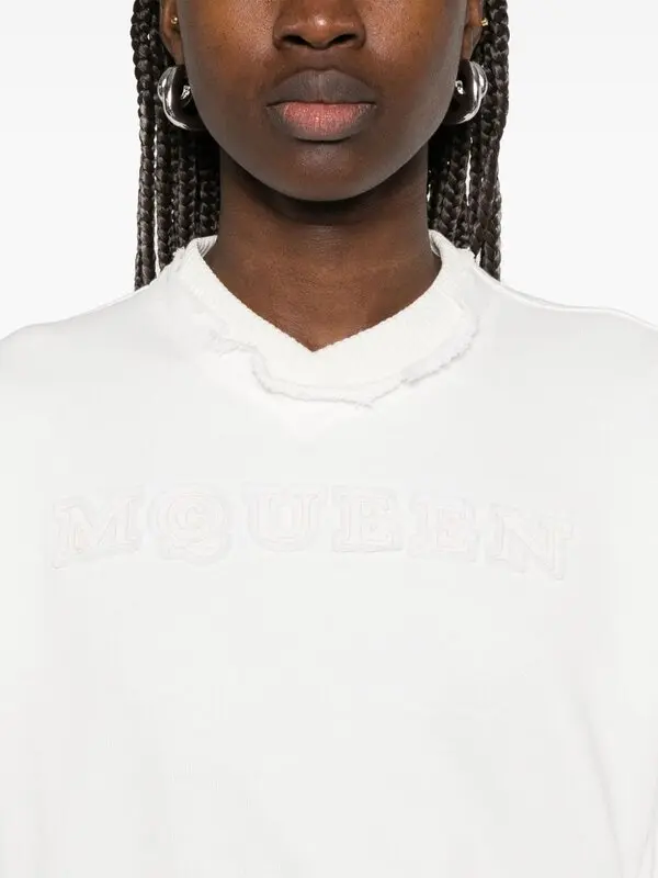Alexander McQueen Cropped Sweatshirt - White