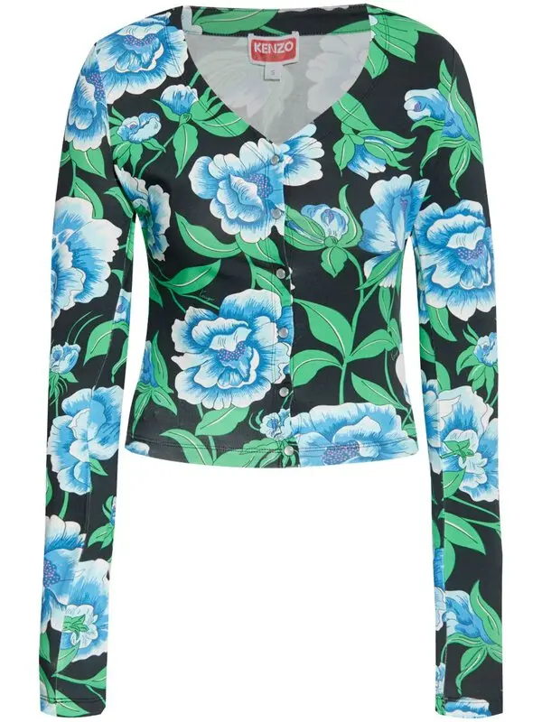 Kenzo Floral-print Top - Black