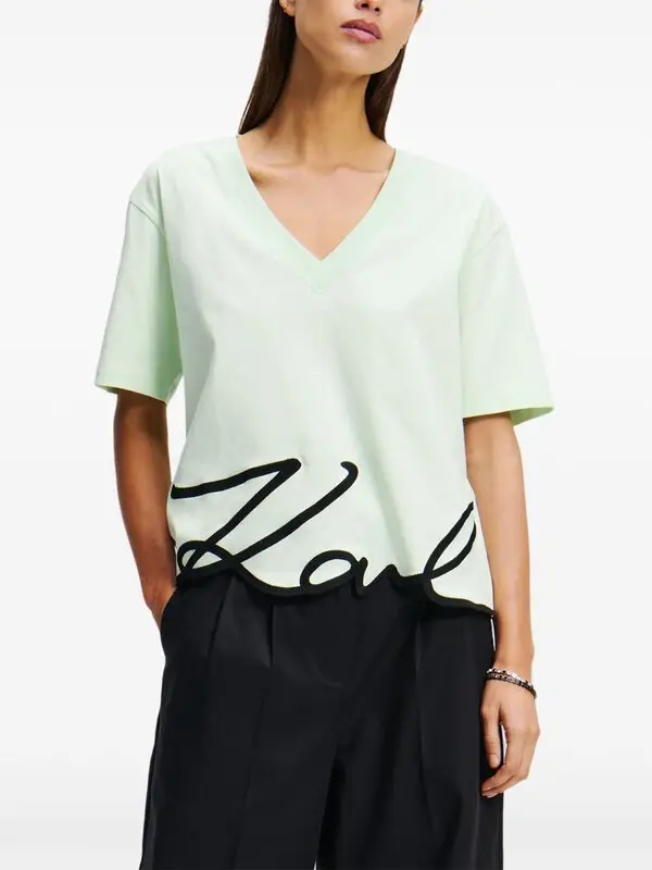 Karl Lagerfeld Signature T-shirt - Green