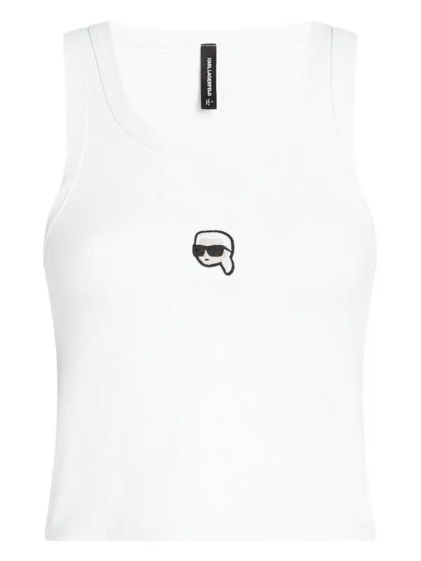 Karl Lagerfeld Ikon Cropped Top - White