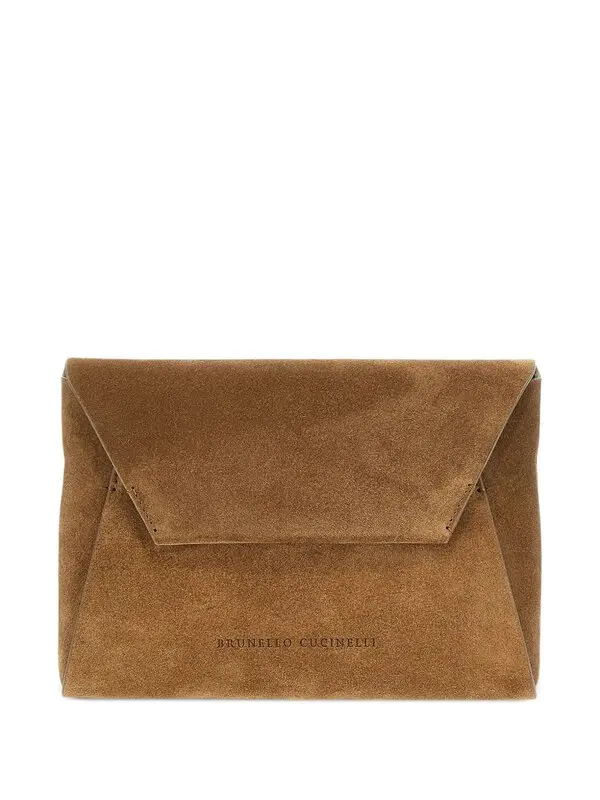 Brunello Cucinelli Monili-embellished Clutch - Brown