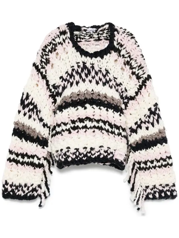 GANNI Hand-knit Sweater - White