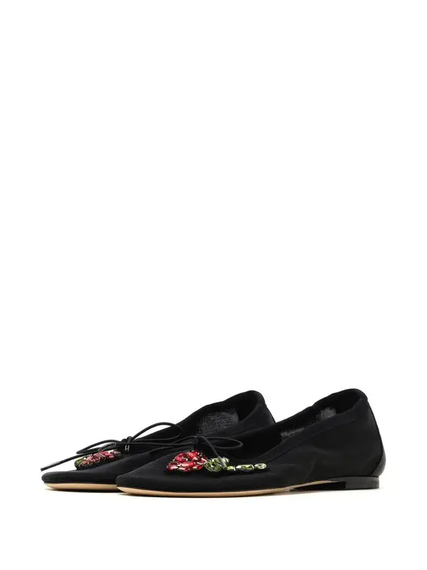 Simone Rocha Crystal-embellished Ballet Flats - Black