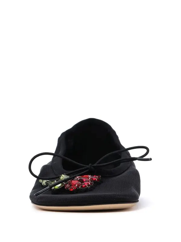 Simone Rocha Crystal-embellished Ballet Flats - Black