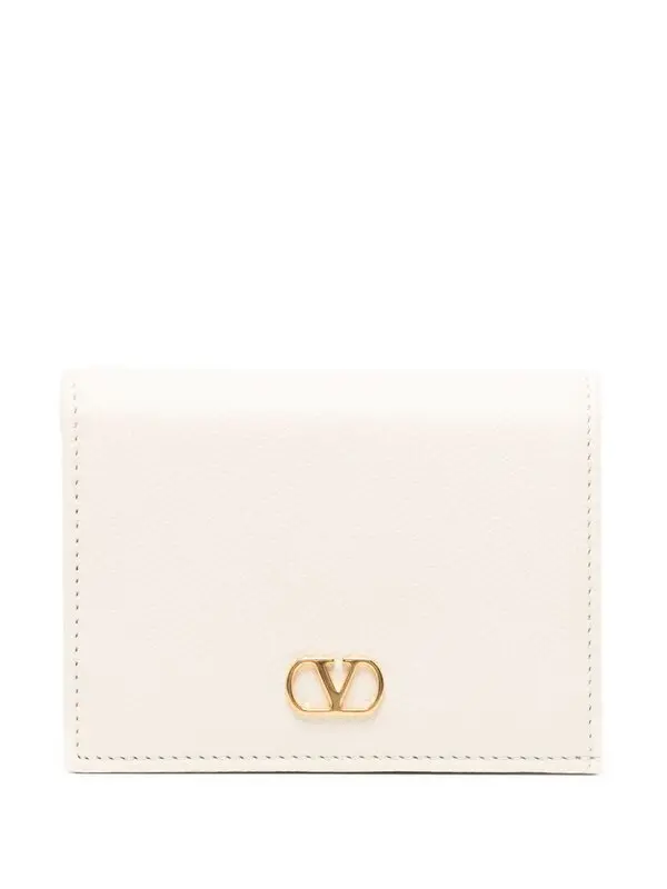 Valentino Garavani Compact Vlogo Leather Wallet - White