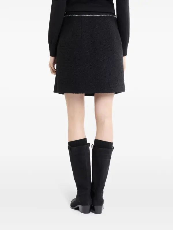 FAY Bouclé A-line Mini Skirt - Black