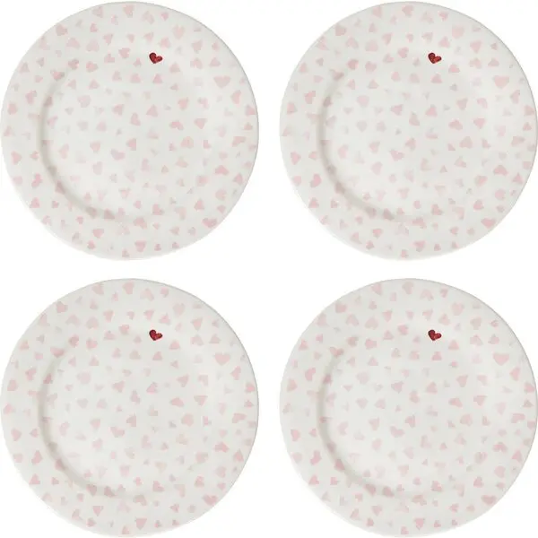 JULISKA Love You More Set Of 4 Dessert/salad Plates - Pink