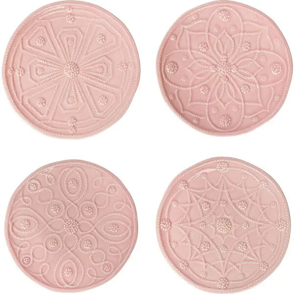 JULISKA Jardins Du Monde Set Of 4 Side/cocktail Plates - Blush