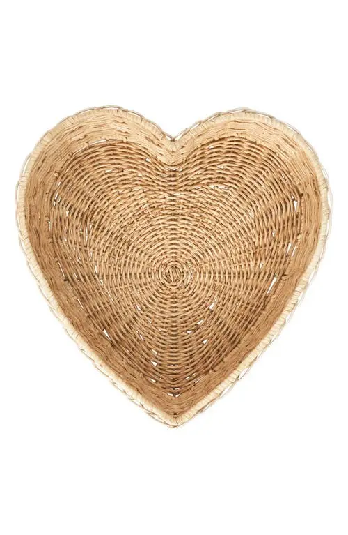 JULISKA Provence Rattan Heart Tray - Whitewash