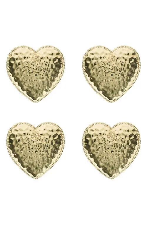 JULISKA Berry & Thread Set Of 4 Heart Napkin Rings - Gold