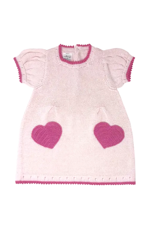 MELANGE COLLECTION Heart Pocket Dress - Pink