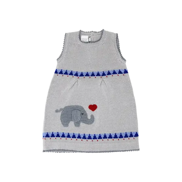 MELANGE COLLECTION Elephant Applique Dress