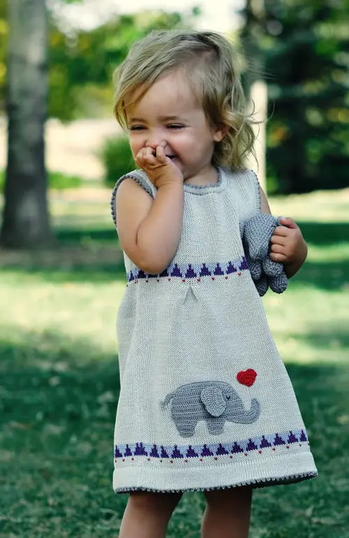 MELANGE COLLECTION Elephant Applique Dress
