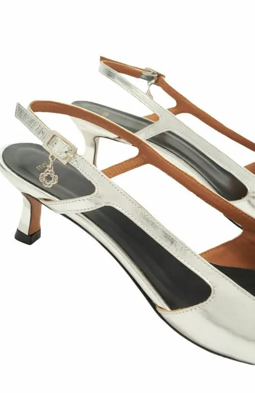 Maje Strappy Leather High Heel Pumps - Silver