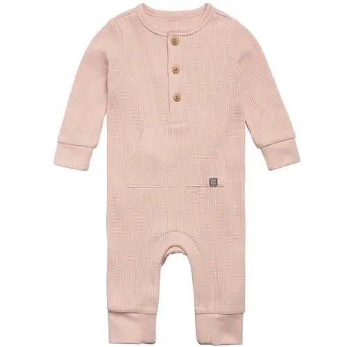 MODERN MOMENTS™ BY GERBER Waffle Knit Romper With Kangaroo Pocket - Pink