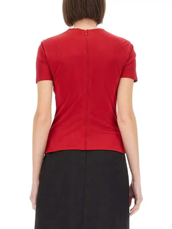 Versace Viscose Top With Safety Pin Detail - Red