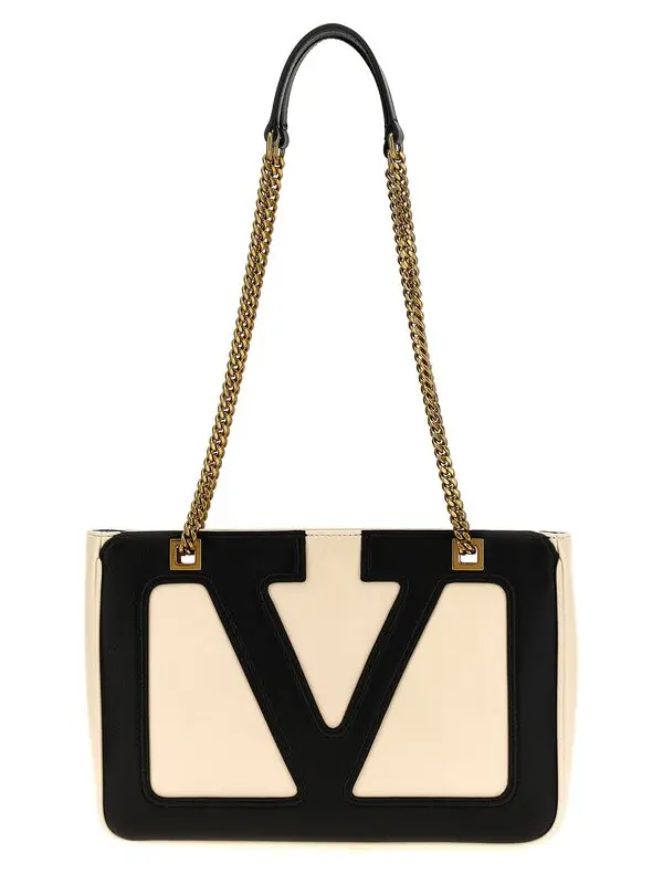 Valentino Garavani Viva Superstar Small Shopping Bag - White/black