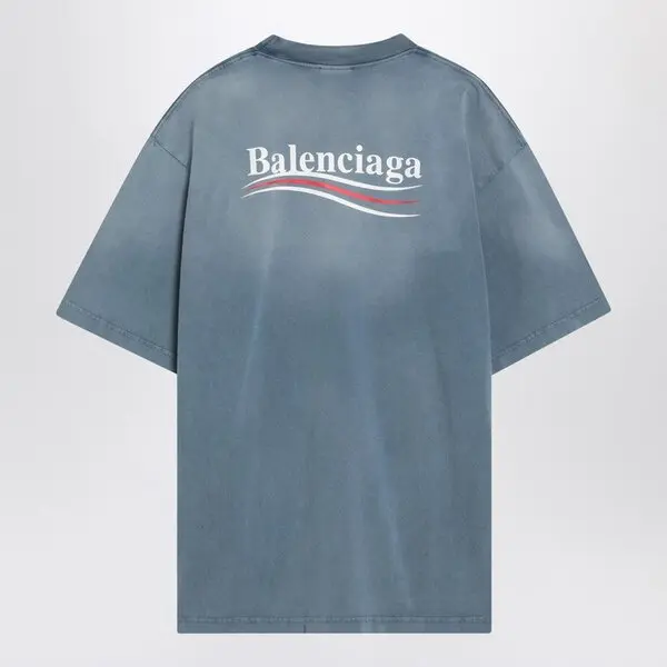Tシャツ・カットソー Balenciaga Faded Blue Political Campaign T-Shirt Balenciaga Faded Political Campaign T Shirt - Blue