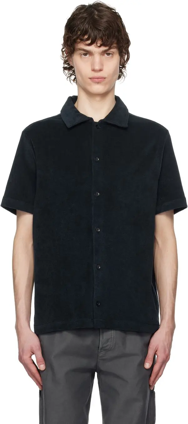 A.p.c. Navy Nicolo Shirt - Iak Dark Navy