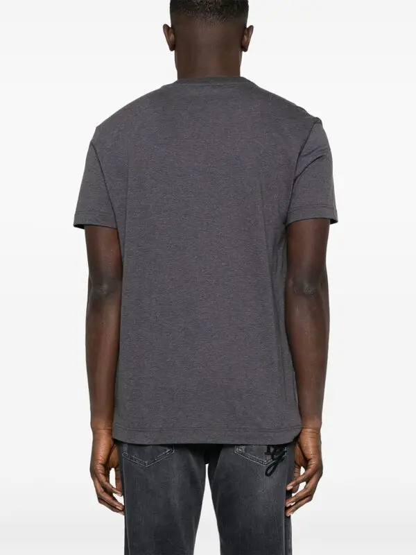 Dolce & Gabbana Logo-embroidered Cotton T-shirt - Grey